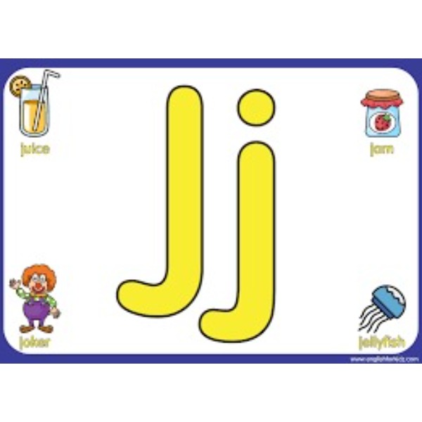Vocabulary Flashcard: Letter J j - Shape